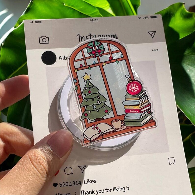 Reading Window Magsafe Phone Grip: Christmas Magnetic Phone Holder for ...