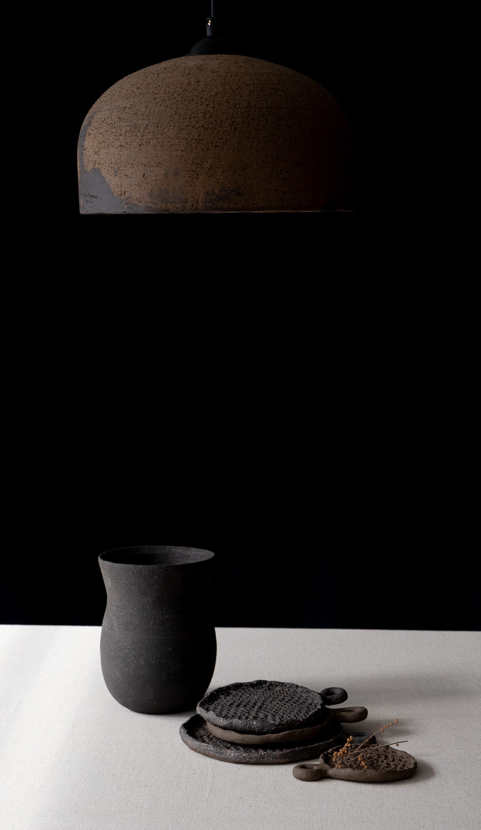 19 Large Brown Ceramic Chandelier Primitive Pendant - Etsy