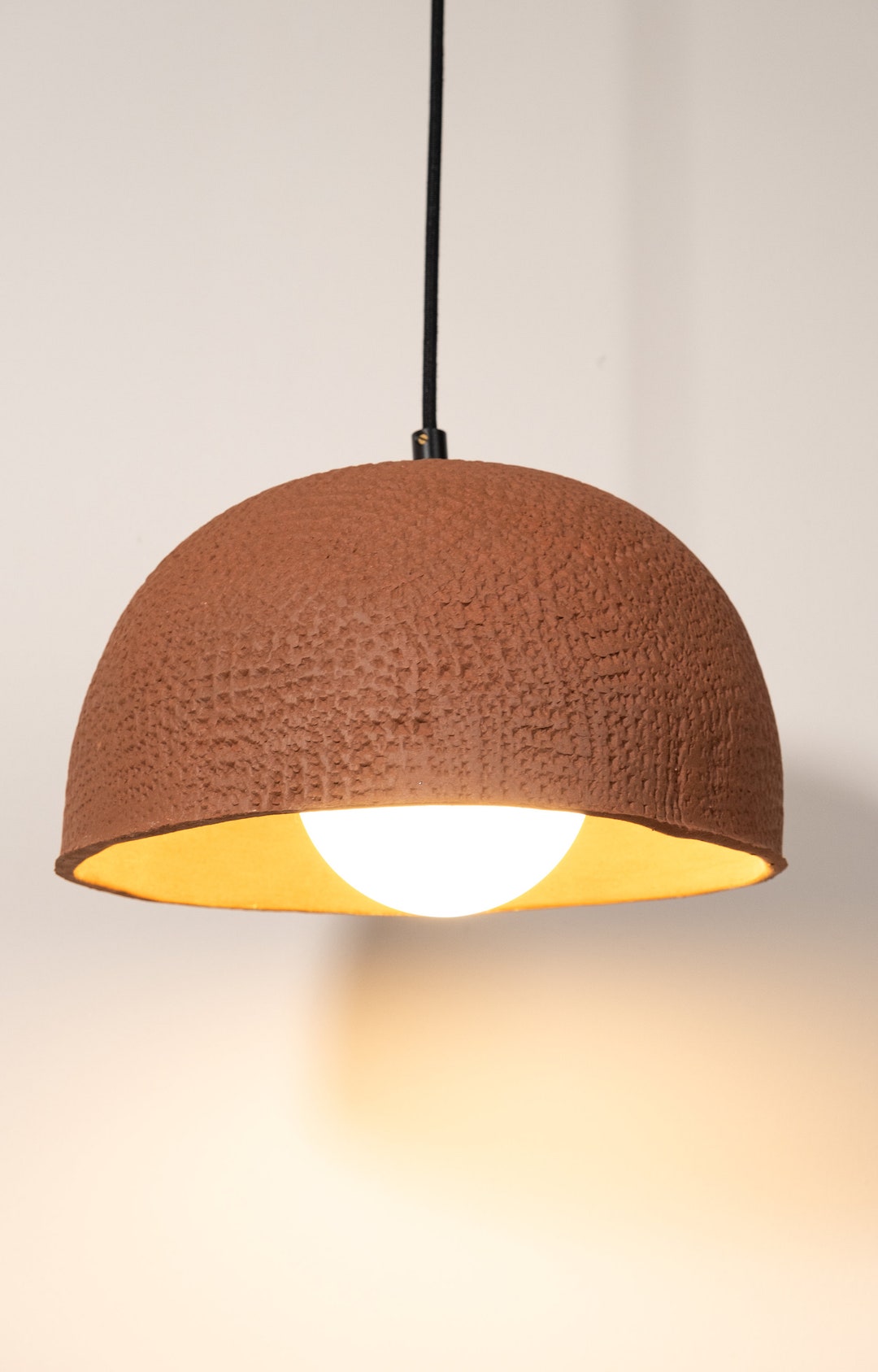 Handmade Terracotta Ceramic Pendant Light - Wabi Sabi Chandelier - Etsy
