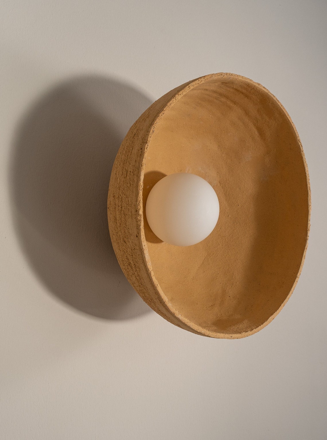 Sand Yellow Ceramic Sconce I Large Wall Light I Modern Sconce - Etsy