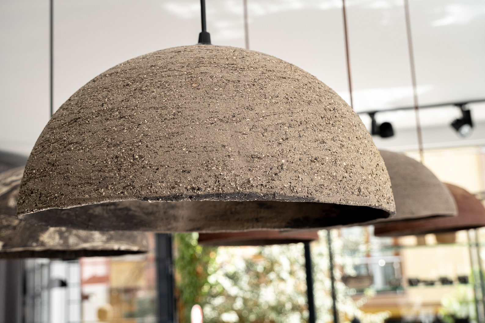 Stone Textured Handmade Wabi Sabi Stoneware Ceramic Pendant Chandelier ...