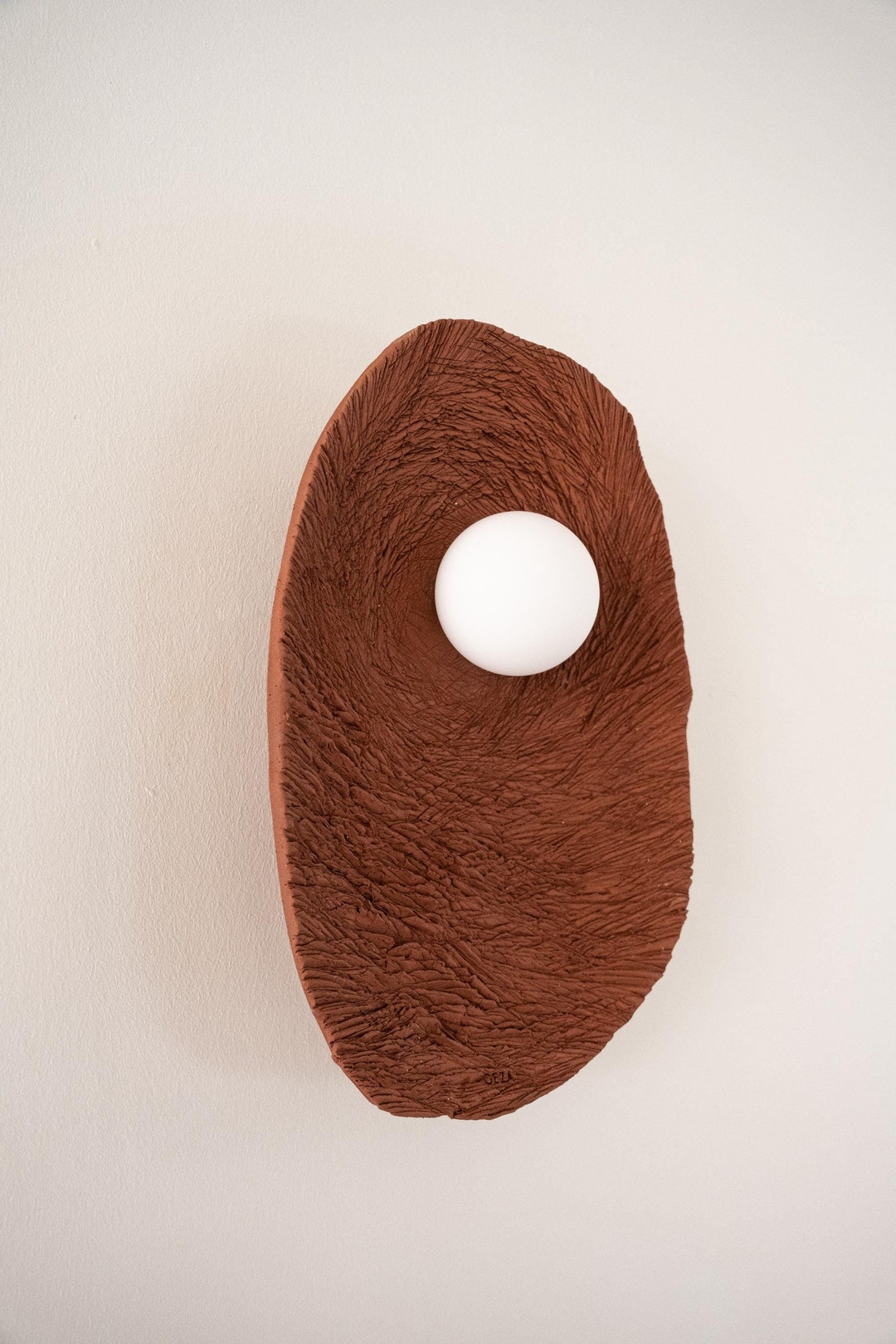 Handmade Terracotta Ceramic Wall Sconce: Wabi Sabi Japandi Light - Etsy