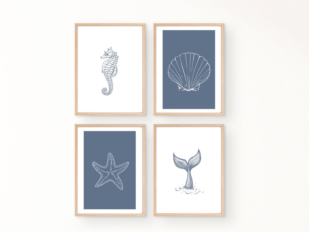 Coastal Gallery Wall Printables, Coastal Beach House Art, Beach Gallery Wall, Set of 4 ...
