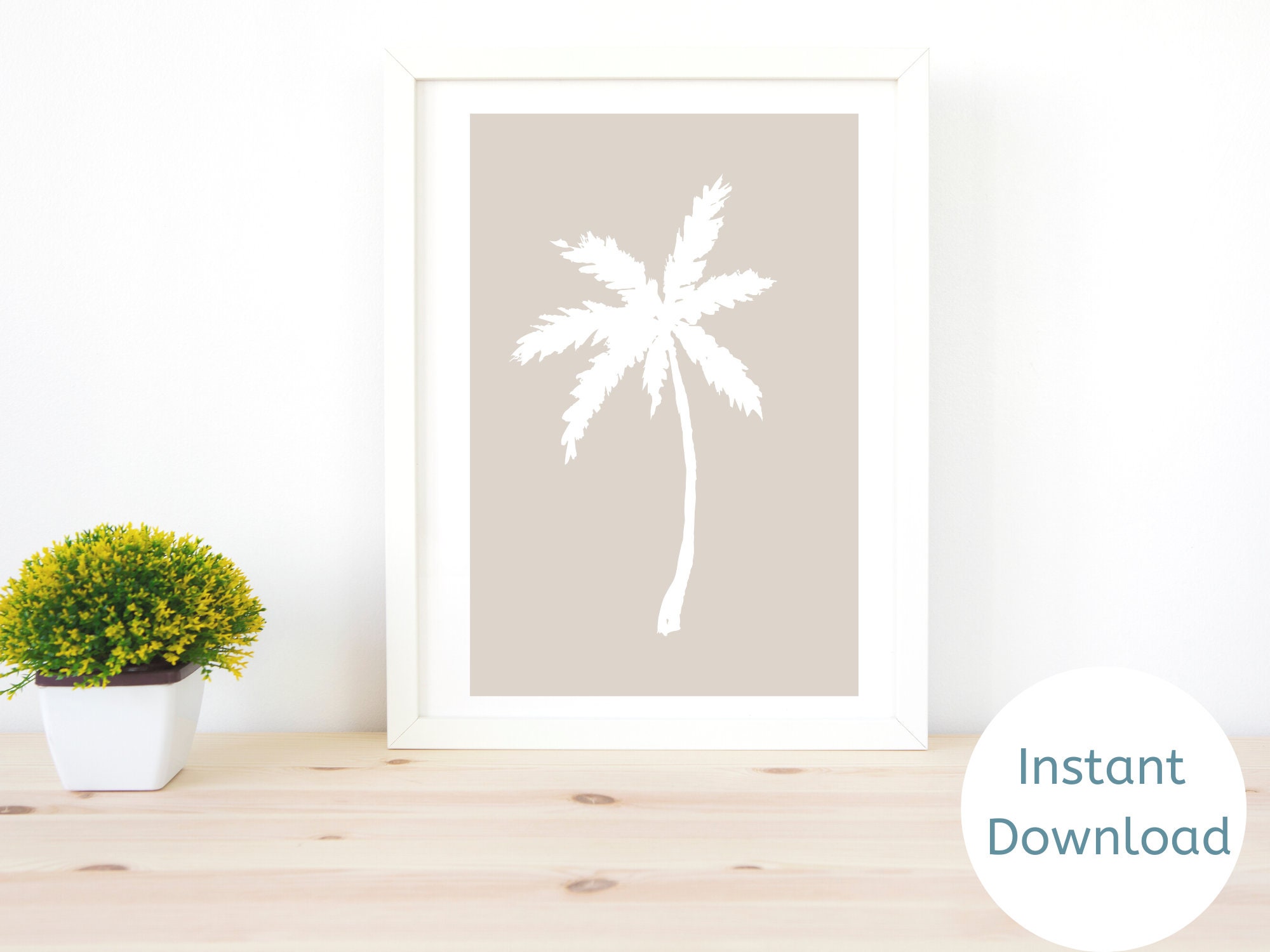 Neutral Palm Tree Prints Coastal Wall Art Beach Print - Etsy