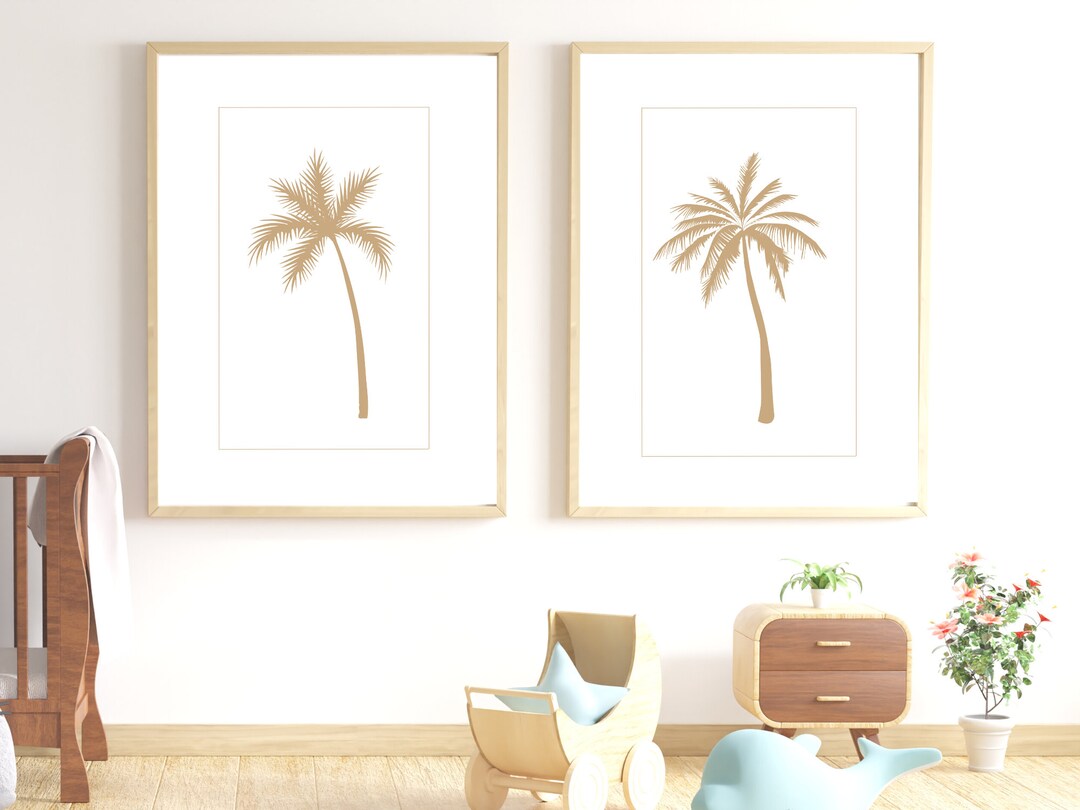 Neutral Palm Tree Prints, Coastal Wall Art, Beach Print, Neutral Wall ...