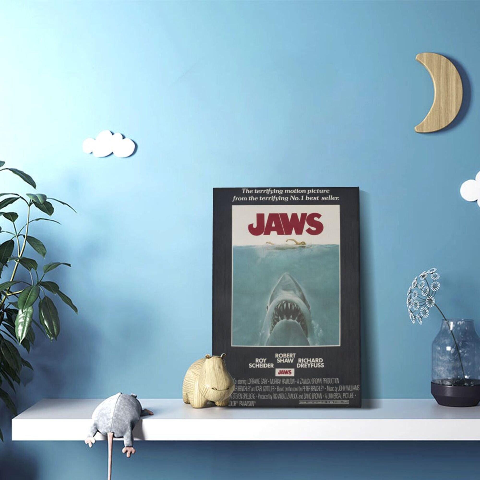 JAWS Poster, Movie Poster, JAWS Poster Print, Canvas Art Poster Wall ...