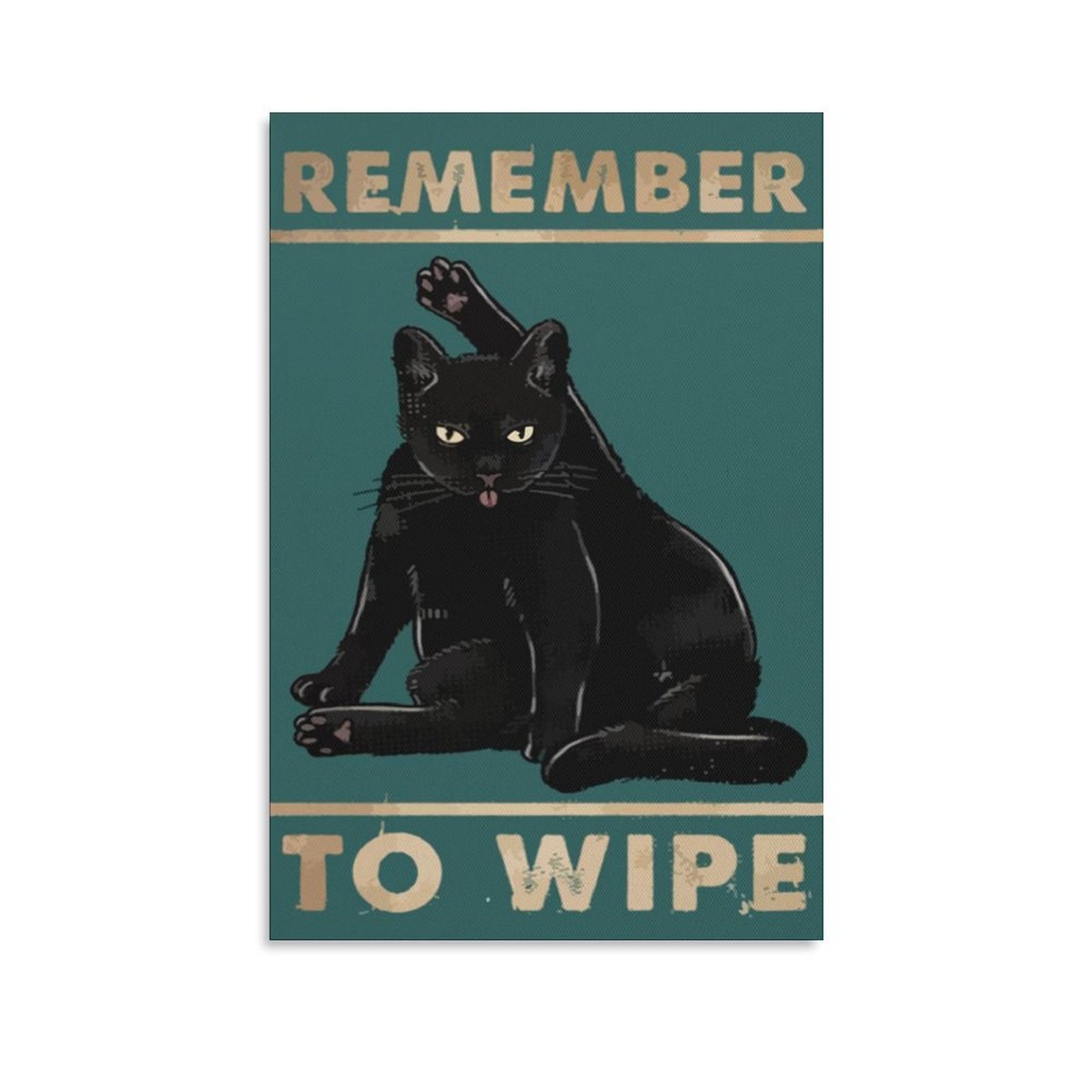 Cat Poster, Poster Print, Remember to Wipe Black Cat Poster, Canvas Art ...