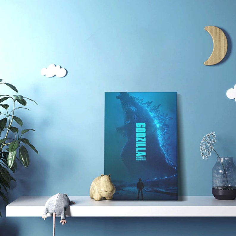 Godzilla Poster, Movie Poster, Godzilla Poster Print, Canvas Art Poster ...