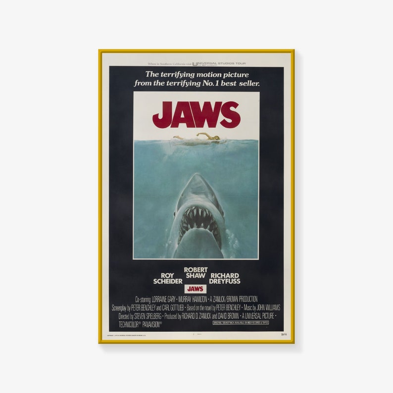 JAWS Poster, Movie Poster, JAWS Poster Print, Canvas Art Poster Wall ...