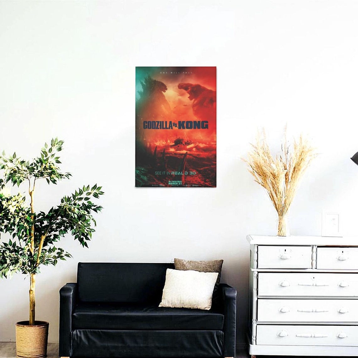 Godzilla Poster, Godzilla Poster Print, Movie Poster, Canvas Art Poster ...