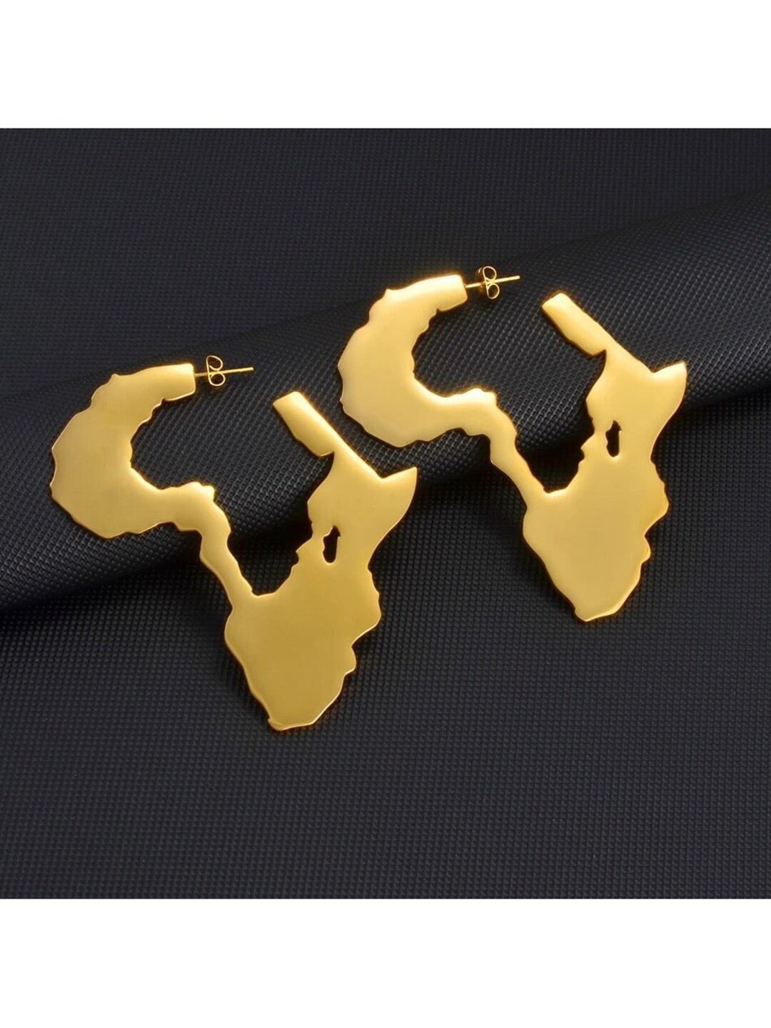Africa Map Earrings 18k Gold Plated Black History Month Gift Boho ...