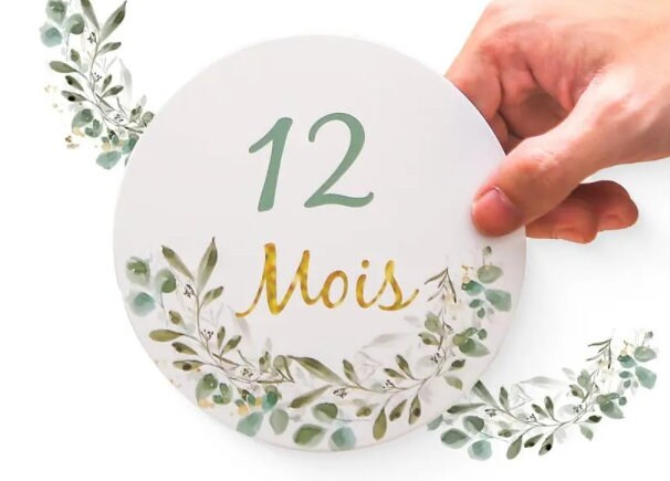 Baby Flower Milestone Spanish French English Paper Leaves - Etsy