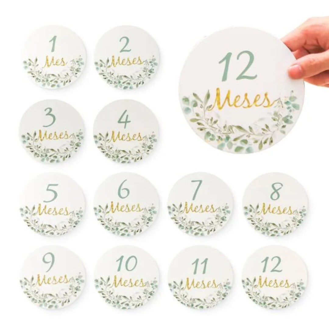 Baby Flower Milestone Spanish French English Paper Leaves - Etsy