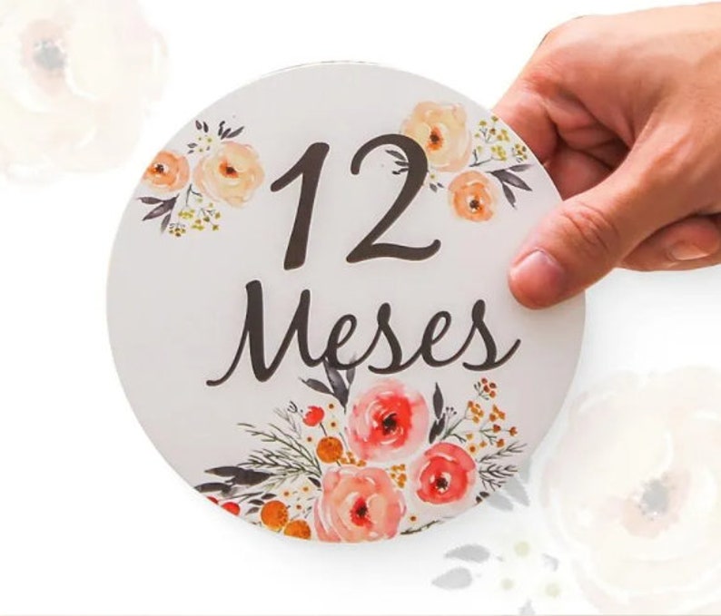 Baby Flower Milestone Spanish French English Paper Leaves - Etsy