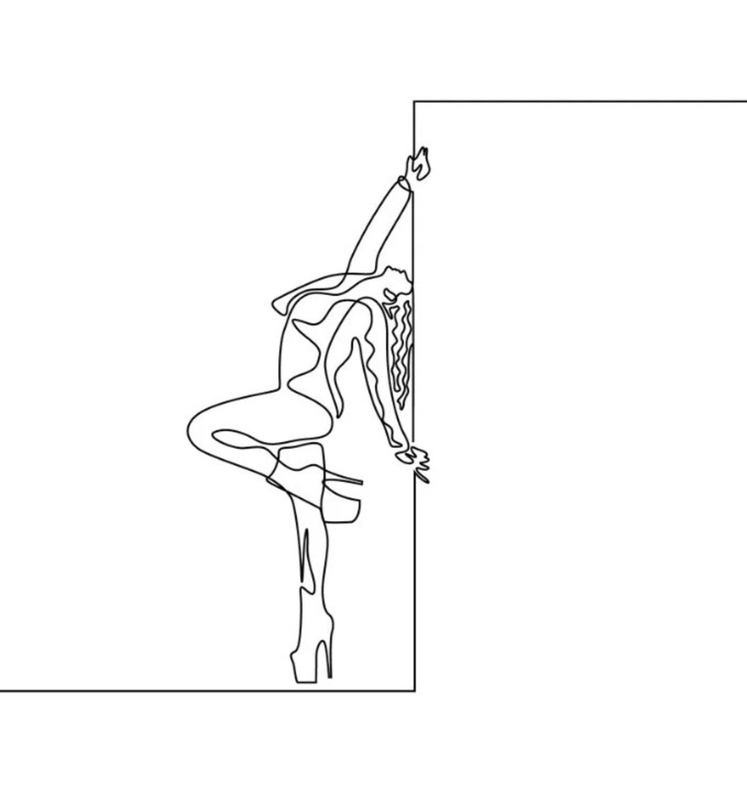 Continuous One Line Drawing Pole Dance Woman - Etsy