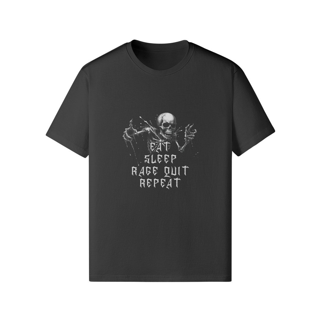 Eat Sleep Rage Quit Repeat Funny Meme Shirt Reaper Skeleton Joke Tee ...