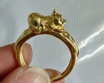 Winnie the Pooh Gold Ring - Etsy