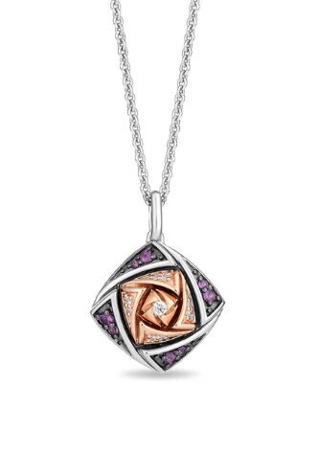 Disney's Wish Pendant Neckalce Princess Asha Amethyst Wish Rosas Symbol ...
