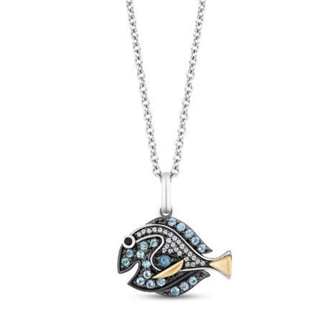 Disneys Finding Nemo Swiss Blue Topaz Dory Pendant Sterling Silver ...