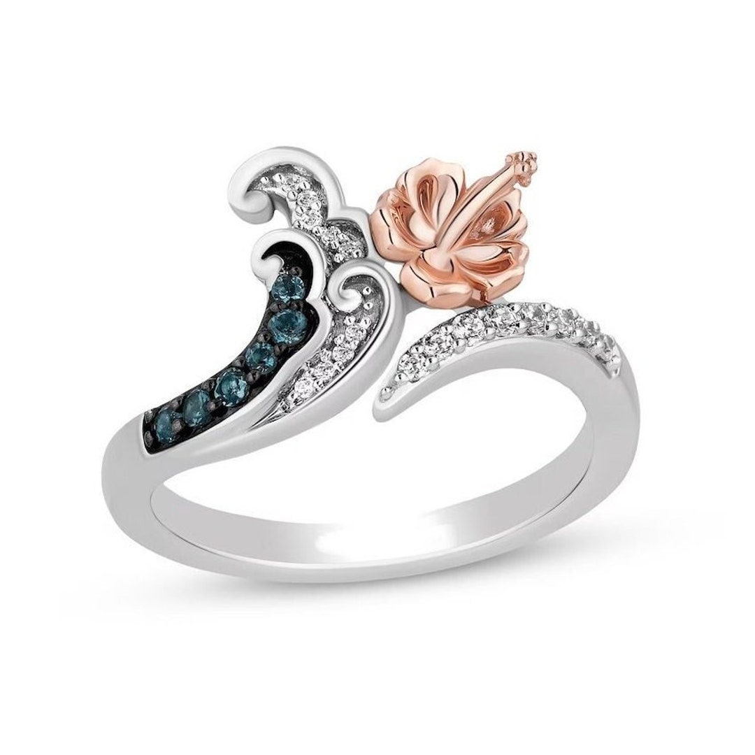 Disney Lilo & Stitch London Blue Topaz Ring, Ohana Wedding Ring ...