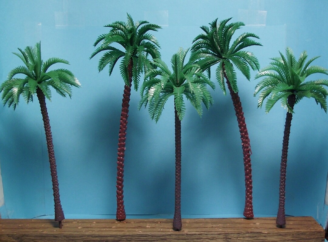 Handmade Scale Model Coconut Palm Trees - 5 Piece Assortment-7 3/8" & 6 ...