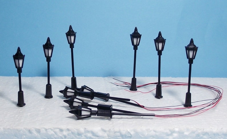 New LED HO Scale Cast Iron Style Lights 10 Pcs W/resistors & Diagram ...