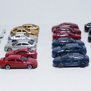 N Scale Plastic Model Cars in Several Colors and Styles-32 Cars per ...