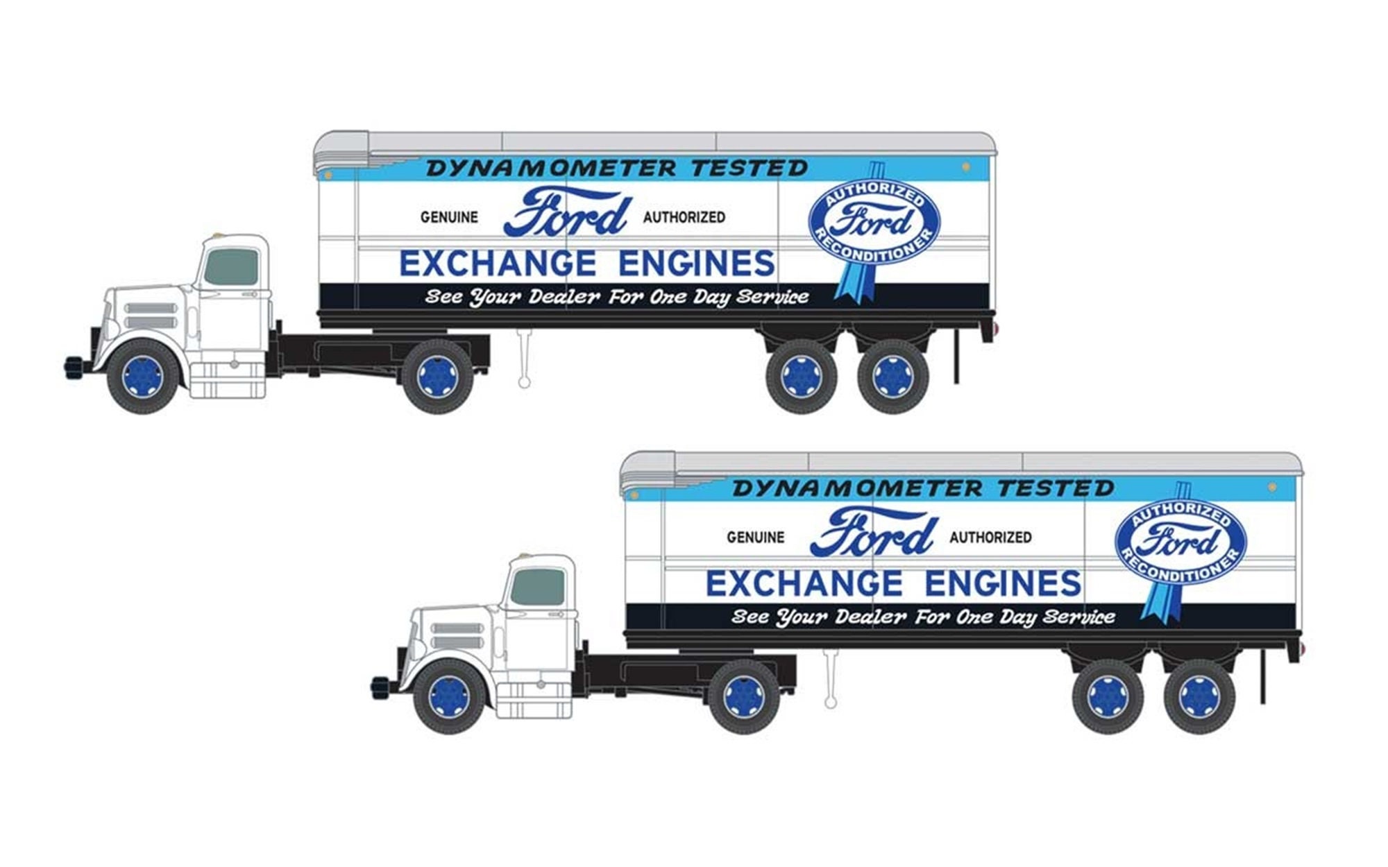 N Scale Classic Metal Works 51189 White WC22 Tractor/trailer Set-ford ...