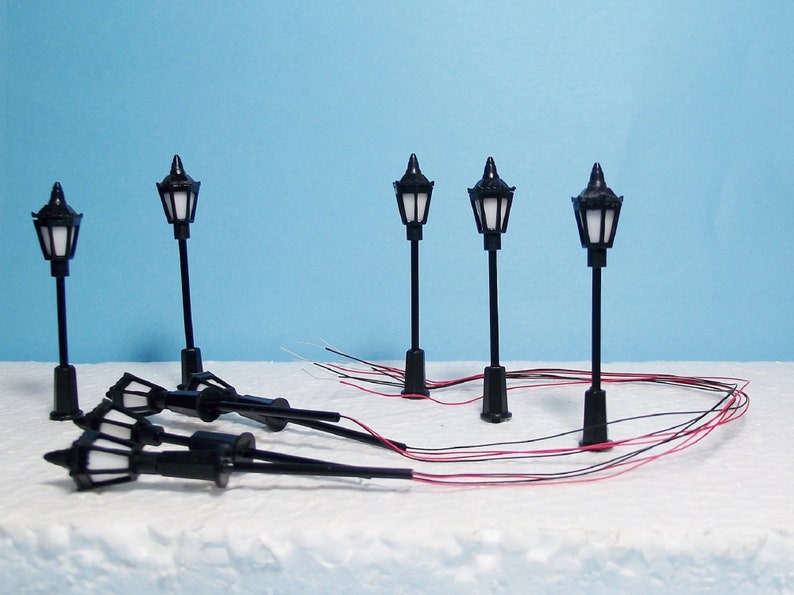 New LED HO Scale Cast Iron Style Lights 10 Pcs W/resistors & Diagram ...