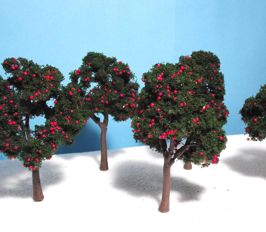 Scale Model Apple Trees-5 Pieces Authentic Shapeable Apple Trees-4 3/8 ...