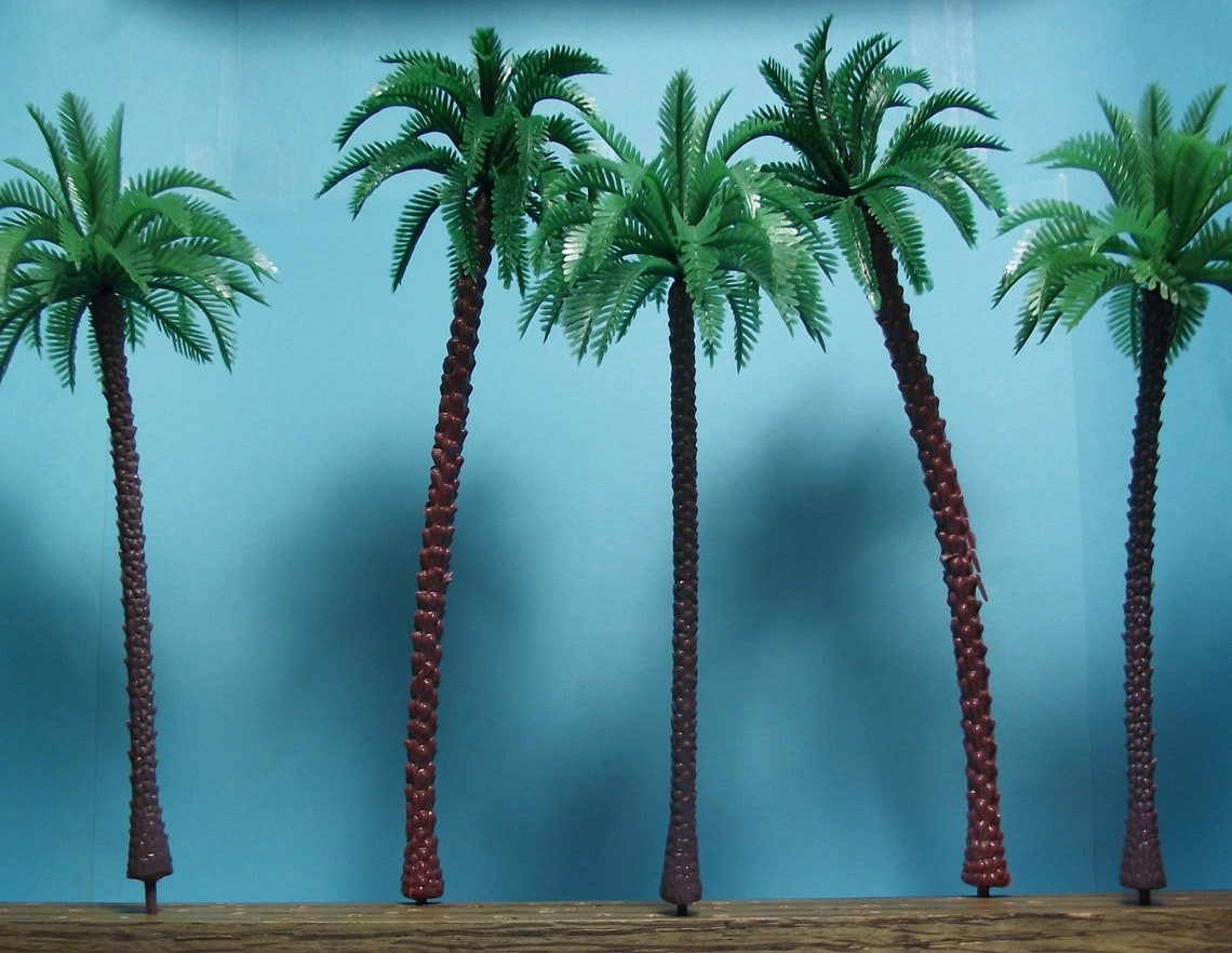 Handmade Scale Model Coconut Palm Trees - 5 Piece Assortment-7 3/8" & 6 ...