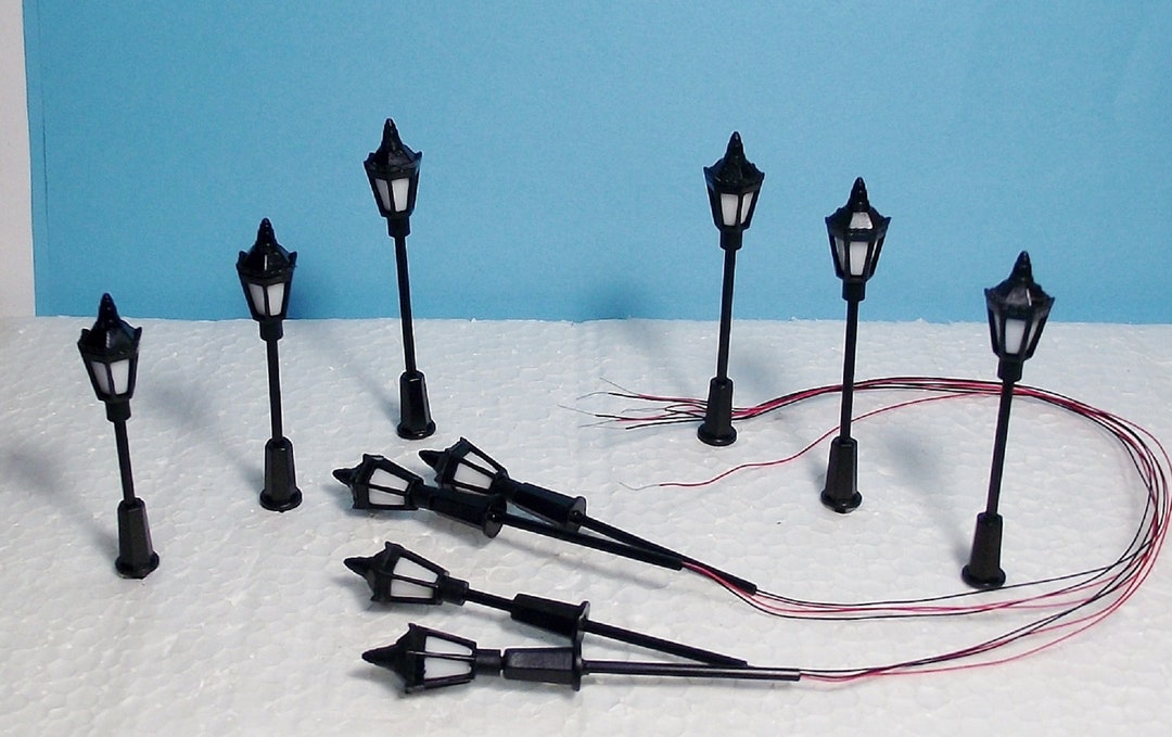 New LED HO Scale Cast Iron Style Lights 10 Pcs W/resistors & Diagram ...