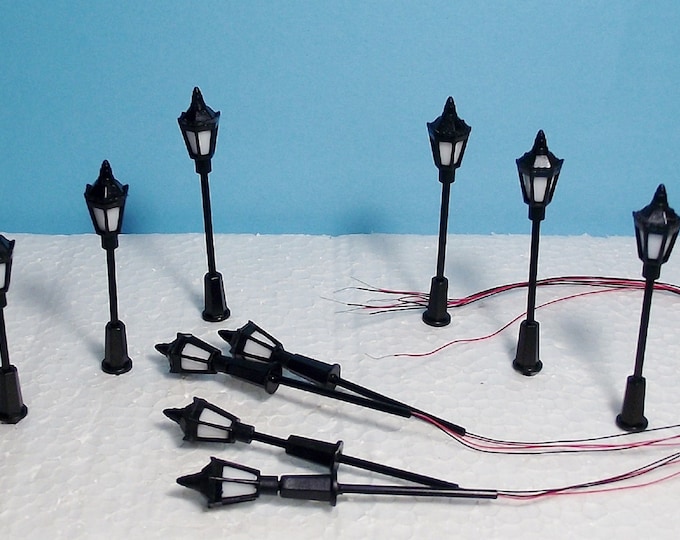 New LED HO Scale Cast Iron Style Lights 10 Pcs W/resistors & Diagram ...