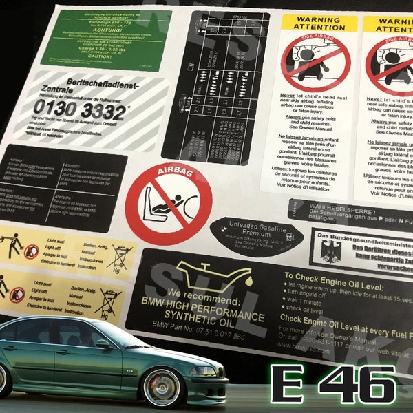 Bmw E46 Sticker Decal - Etsy