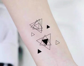 Penrose Triangle Temporary Fake Tattoo Sticker set of 2 - Etsy