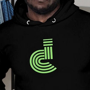 Bright Neon Green Riddler Print, Inverted Question Mark Hoodie, Flip ...