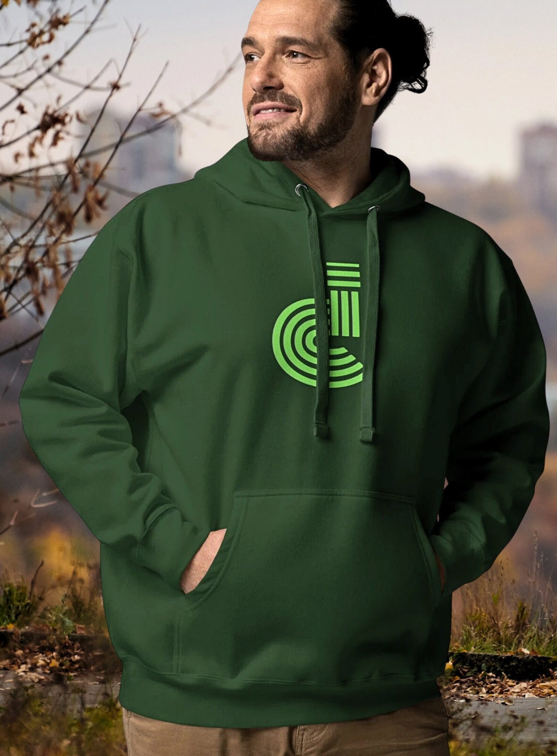 Bright Neon Green Riddler Print, Inverted Question Mark Hoodie, Flip ...