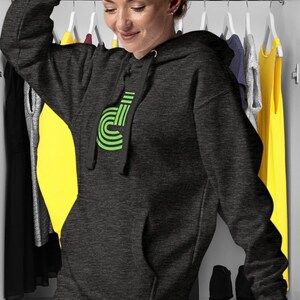 Bright Neon Green Riddler Print, Inverted Question Mark Hoodie, Flip ...