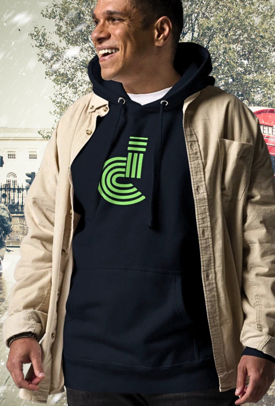 Bright Neon Green Riddler Print, Inverted Question Mark Hoodie, Flip ...