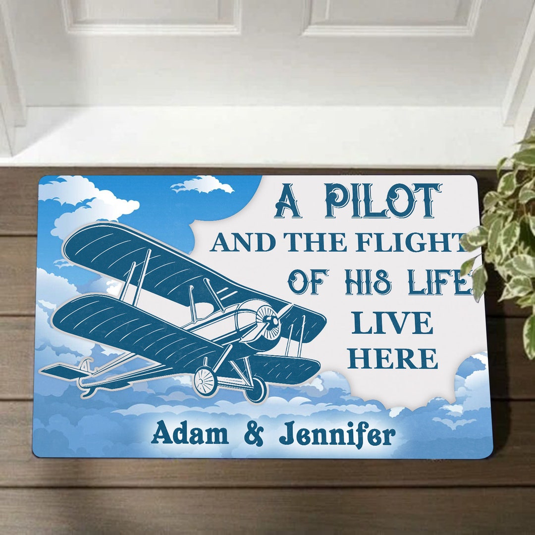 Pilot Life Flight Doormat Custom Name Doormat Plane Mat - Etsy