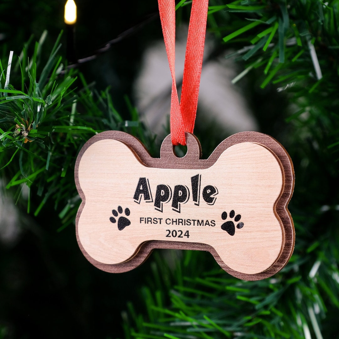 Dog Bone Christmas Ornament Personalized Your Dogs Name - Etsy