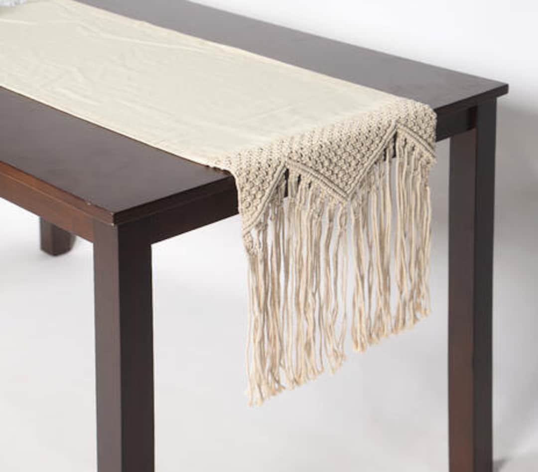 Border Macramé Fringed Table Runner - Etsy