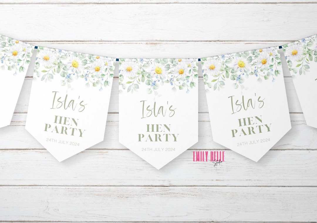 Personalised Hen Party Bunting, Banner Decoration Weekend Flags ...