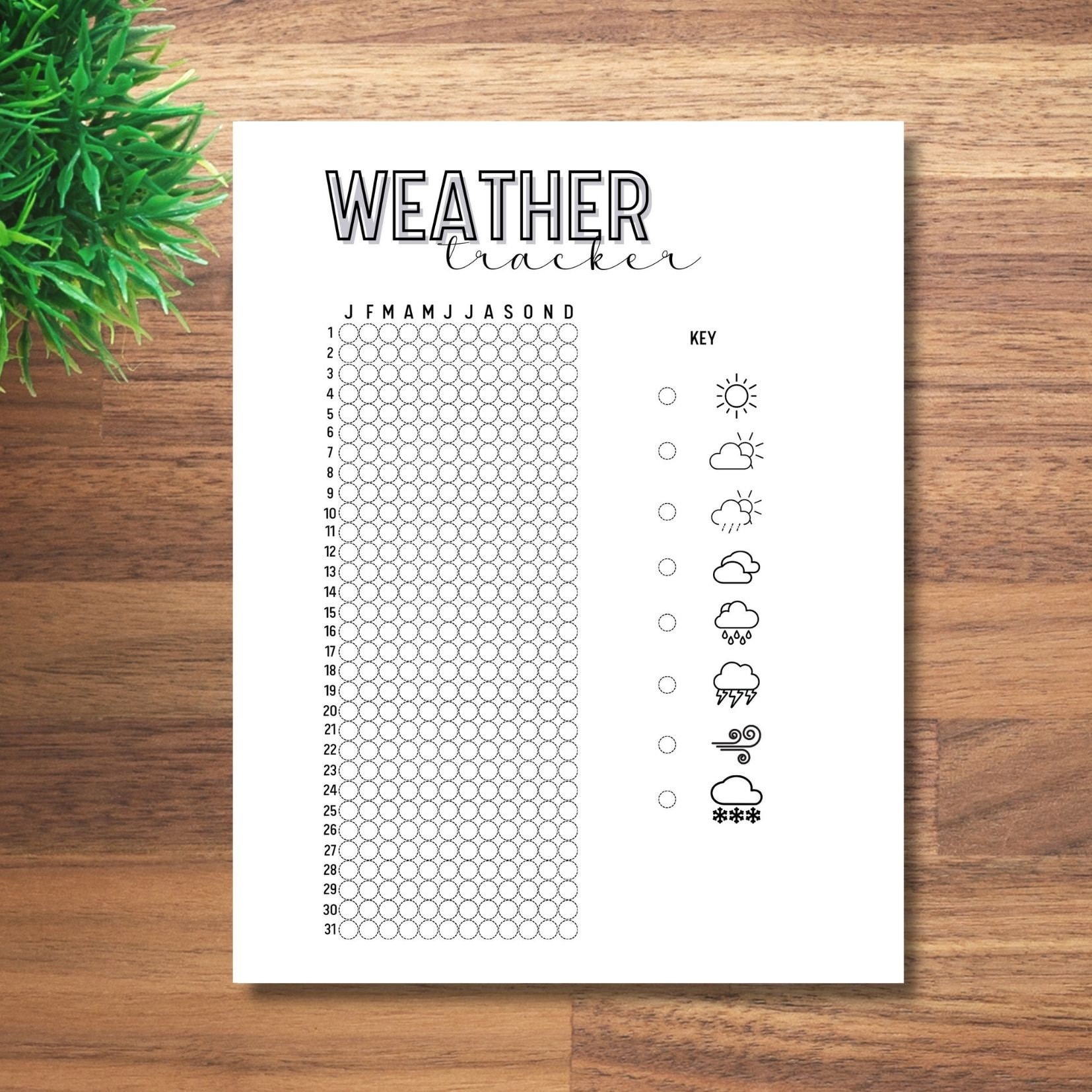 Weather Tracker Printable Template, A5 Journal, Printable Tracking ...