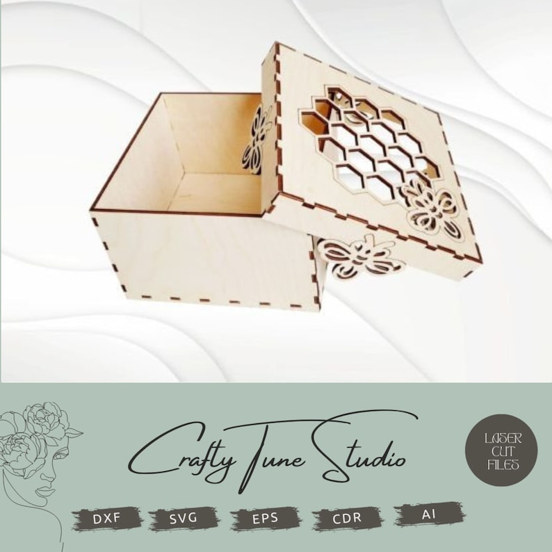 Wood Box Laser Cut File Glowforge Project Jewelry Box Dice Box Laser ...