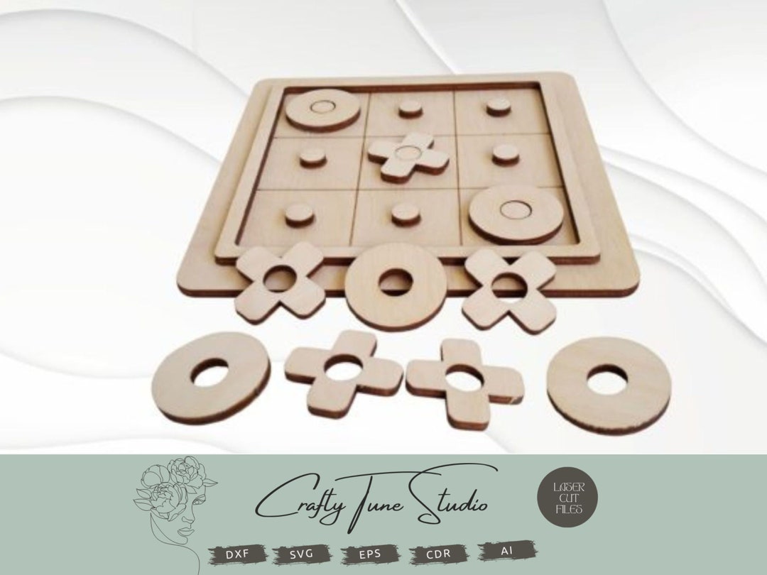 Tic Tac Toe Laser Cut File - Glowforge Project Challenge Coin Dxf ...