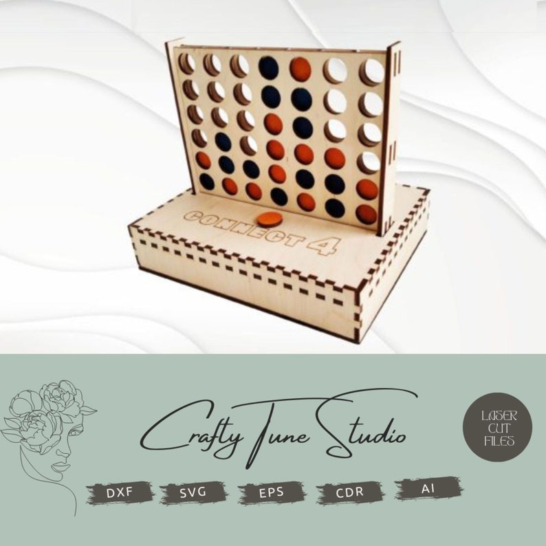 4 In a Row Juego Laser Cut File Glowforge Project Challenge Coin Dxf ...