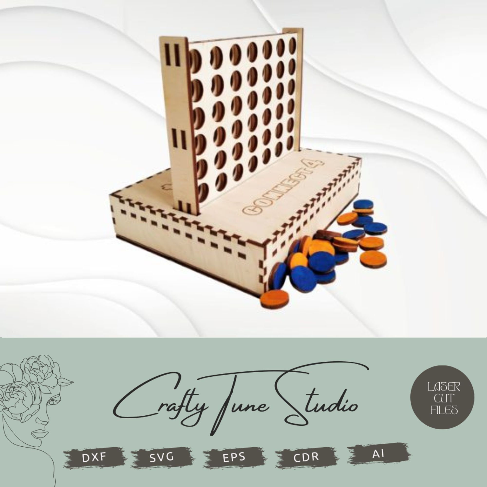 4 in a Row Game Laser Cut File - Glowforge Project Challenge Coin Dxf ...