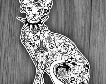 Sphinx Cat Stickers - Etsy