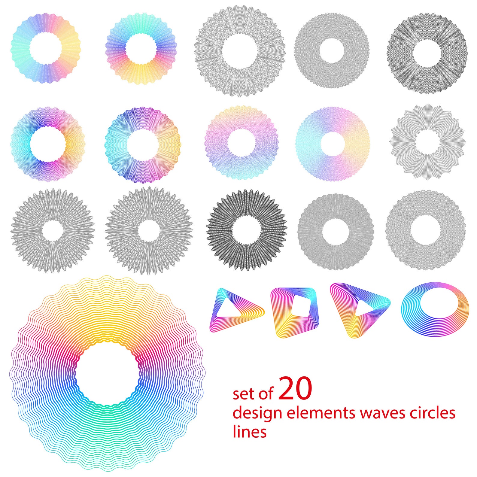 Circle Wave Lines. Design Element Vector. EPS, Svg File. Technology ...